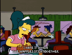 The Simpsons Waitress And Cook Waffles Stick Together GIF | GIFDB.com