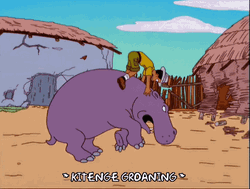The Simpsons Zookeeper Riding Angry Hippopotamus GIF | GIFDB.com