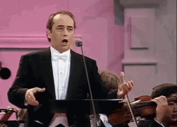 The Three Tenors Jose Carreras Singing Violin GIF | GIFDB.com