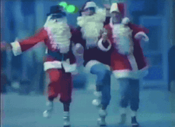 Three Men Dancing Wearing Santa Outfit GIF | GIFDB.com