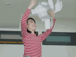 Throwing Papers Happily GIF | GIFDB.com