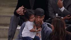 Tim Duncan Daughter Quill Kiss GIF | GIFDB.com