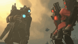 Titan Tv Man Speaker Man Handshake GIF | GIFDB.com