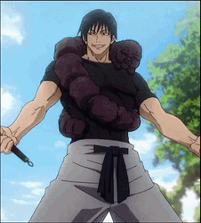 Toji Fushiguro Chubby Cat Belly Rub Meme GIF | GIFDB.com