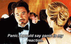 Tony Stark Panicking Reaction GIF | GIFDB.com