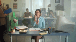 Too Much Paper Works Startled Employee GIF | GIFDB.com