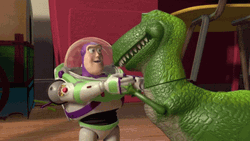 Toy Story Rex Buzz Hand Shaking GIF | GIFDB.com