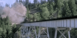 Here Comes Train Crash While People Are Running GIF | GIFDB.com
