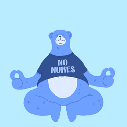 Tranquil Blue Bear No To Nukes GIF | GIFDB.com
