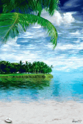 Tropical Beach Trees Blue Ocean GIF | GIFDB.com