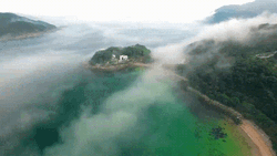Tropical Island Shore Rising Mist GIF | GIFDB.com