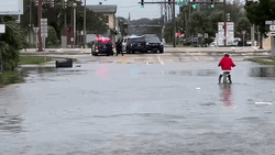 Tropical Storm Riding Bike In Flood GIF | GIFDB.com