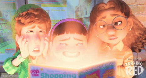 Meilin's Friends Magical Book Turning Red GIF | GIFDB.com