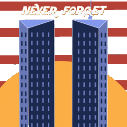 Twin Towers Falling Never Forget Graphics Design GIF | GIFDB.com