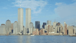 Twin Towers Falling New York City Landscape GIF | GIFDB.com