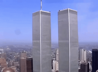 Twin Towers Falling Standing Tall GIF | GIFDB.com