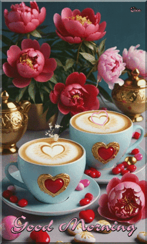 Fluffy Cat Beside Cup Of Coffee GIF (282×498) - Günaydın | GIFDB.com