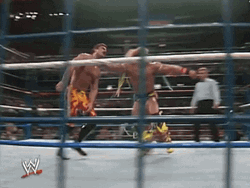 Ultimate Warrior Pushing Opponent GIF | GIFDB.com