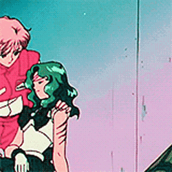 Unconscious Sailor Neptune Held By Sailor Uranus GIF | GIFDB.com