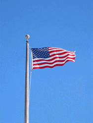 Usa Flag Against Blue Sky GIF | GIFDB.com