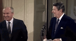 Ussr Mikhail Gorbachev Ronald Reagan Laughing GIF | GIFDB.com