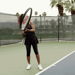 Venus Williams Holding Big Tennis Racket GIF | GIFDB.com