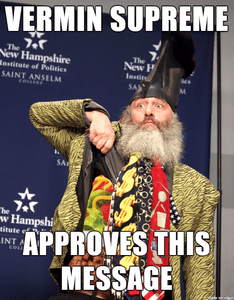 Vermin Supreme Approving Message Meme GIF | GIFDB.com