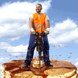 Vibrate Jack Hammer Drilling Pancake GIF | GIFDB.com