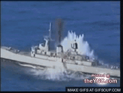 Vintage Battleship Getting Bombed GIF | GIFDB.com