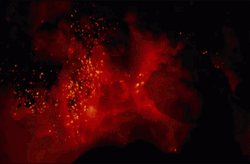 Volcano Eruption Dark Red Particles GIF | GIFDB.com