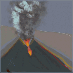 Volcano Eruption Painting Drawing Conversion GIF | GIFDB.com