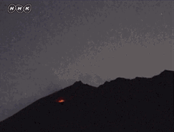 Volcano Fire Lava Flowing Night GIF | GIFDB.com