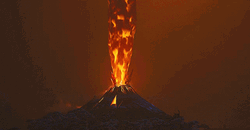 Volcano Lava Splashing Night GIF | GIFDB.com