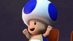 Wahoo Mario Blue Toad Cheer Wobble GIF | GIFDB.com