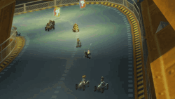 Waluigi Running Frantically Inside Race Track GIF | GIFDB.com