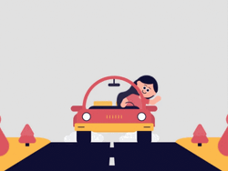 Waving Girl Road Trip Animation GIF | GIFDB.com