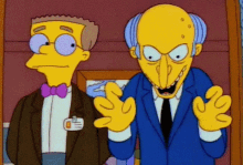 Waylon Smithers Staring At Creepy Mr. Burns Excellent GIF | GIFDB.com