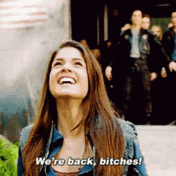 We're Back Marie Avgeropolous GIF | GIFDB.com