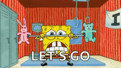 Weight Lifting Spongebob Let's Go GIF | GIFDB.com