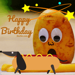 Weird Dizzy Potato Greeting Happy Birthday GIF | GIFDB.com