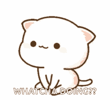 Whatcha Doin Cute Cartoon Kitty GIF | GIFDB.com