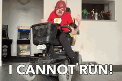 Flash Wheelchair I Cannot Run GIF | GIFDB.com