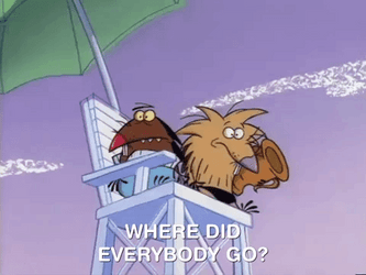 Where Is Everyone Cartoon Rat On Lifeguard Duty GIF | GIFDB.com