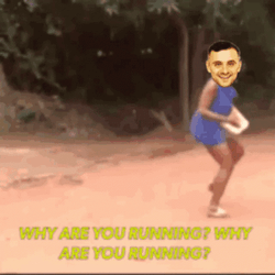 Why Are You Running Funny Face Swap GIF | GIFDB.com