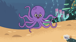 Wiggly Tentacles Of Violet Octopus Cartoon GIF | GIFDB.com