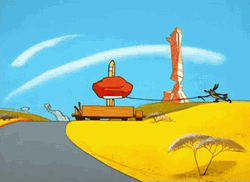 Wile E Coyote Road Runner Stone Trap Fail GIF | GIFDB.com