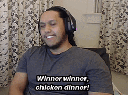 He Is Happy Winner Winner Chicken Dinner GIF | GIFDB.com