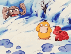 Winter Pokemon Christmas Psyduck Playing GIF | GIFDB.com