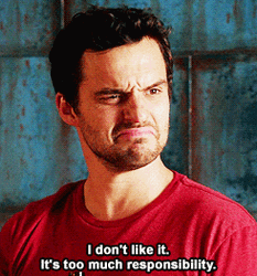 With Great Power Comes Great Responsibility Nick Miller GIF | GIFDB.com