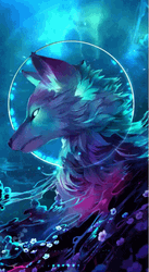 Wolf Girly Neon Blue Art GIF | GIFDB.com